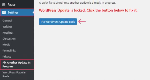 Fix The Wordpress Another Update Is Currently In Progress Error Qode