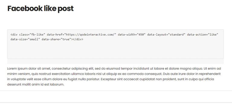 How to Add Facebook Like Button in WordPress - Qode Interactive