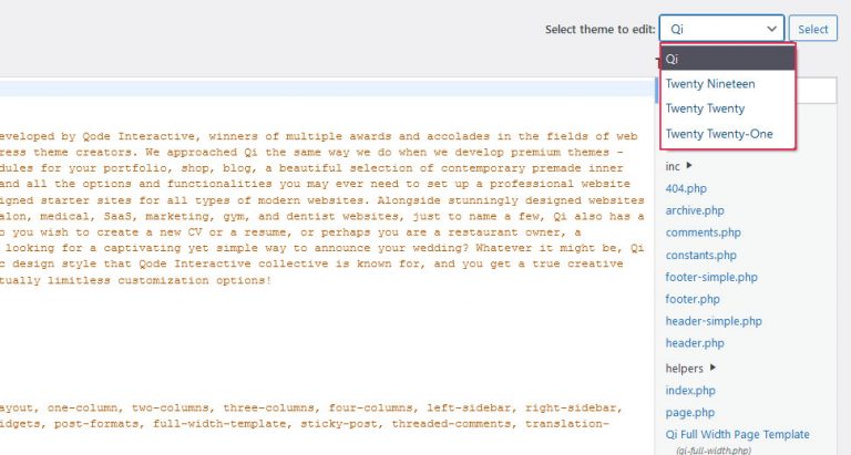 How To Edit Wordpress Code Css Html And Php Qode Interactive